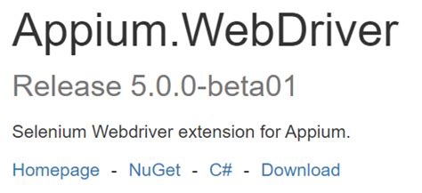 Appium WebDriver NuGet Package Getting Outdated Issue Microsoft WinAppDriver GitHub
