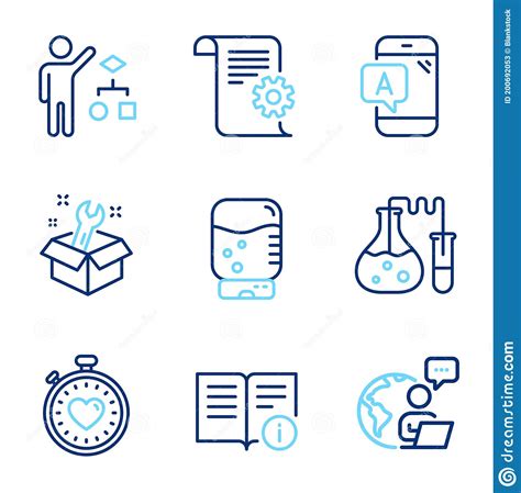 technology icons set included icon as technical info technical