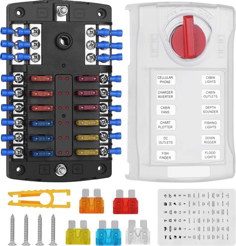 Snlazp 12 Volt Fuse Block Waterproof Boat Fuse Panel