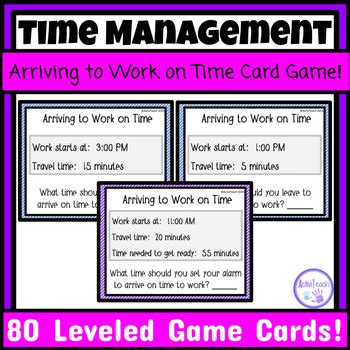 Time Management Card Game Special Education Getting To Work On Time Game