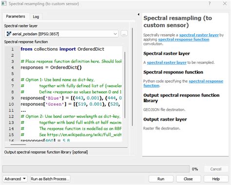 Spectral Resampling To Custom Sensor — Enmap Box 314 Documentation