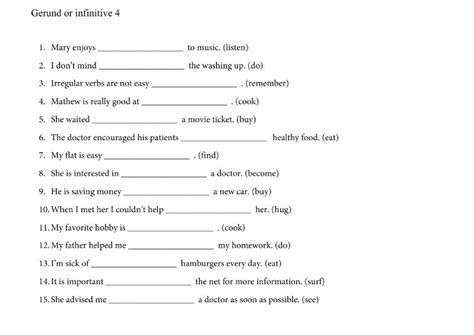 Gerund And Infinitives 4 Worksheet Live Worksheets