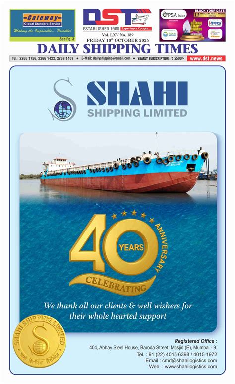 Mum 10 10 2025 Dst Daily Shipping Times