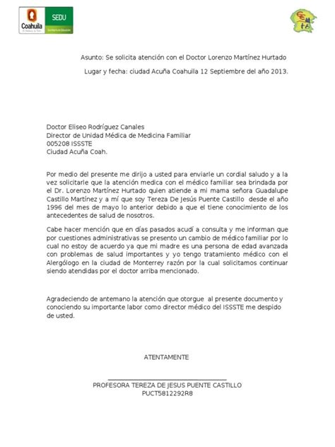 Carta Medica Ejemplo Financial Report