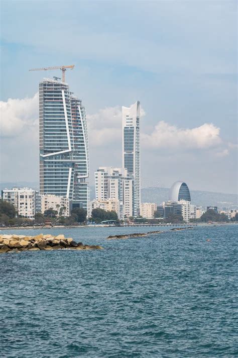 Limassol Cyprus View Over The Sea With High Rise Buildings In The Background Editorial