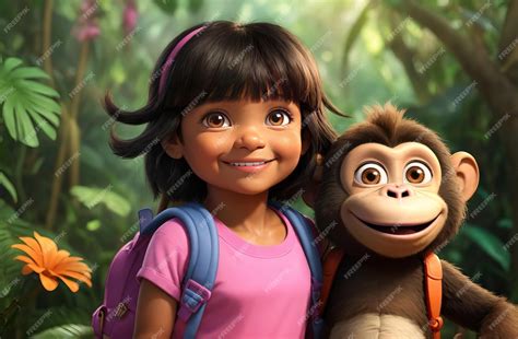 Premium Ai Image Dora The Explorer Smiling In The Middle Of The