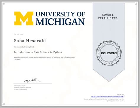 Saba Hesaraki On Linkedin Python Datascience Universityofmichigan Christopherbrooks Coursera