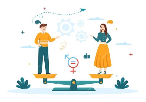 Premium Vector Sexism Illustration With Gender Inequality Between Men