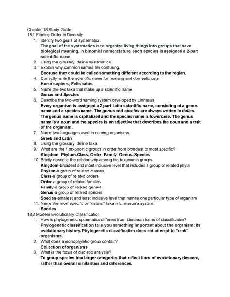 Classification Study Guide Answers Worksheets Library