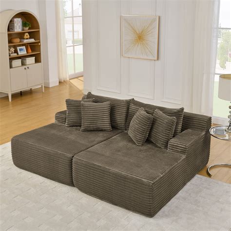 Oversized Double Chaise Lounge Sofa Bed 83 Ergonomic Cloud Soft