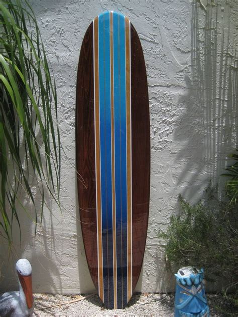 Blue Barrel Surfboard Wall Art 5ft Classic Longboard Matte