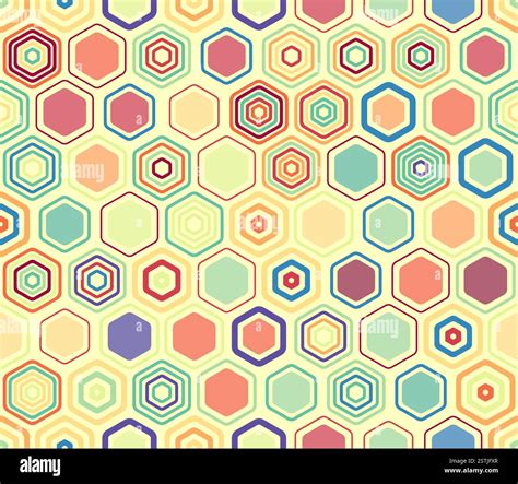 Hexagon Pattern Geometric Elements Of Varied Style And Color