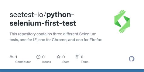 Github Seetest Iopython Selenium First Test This Repository