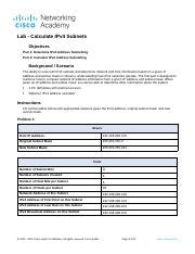 Calculate IPv Subnets Subnetting Practice With Solutions Course Hero