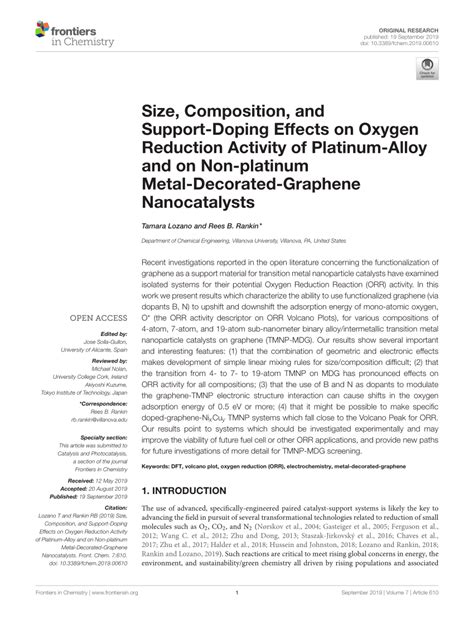 Pdf Size Composition And Support Doping Effects On Oxygen Reduction Activity Of Platinum