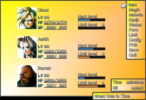 52 Final Fantasy Vii Menu Color Settings R Finalfantasy