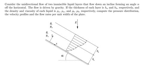 Solved Consider The Unidirectional Flow Of Two Immiscible Chegg Com