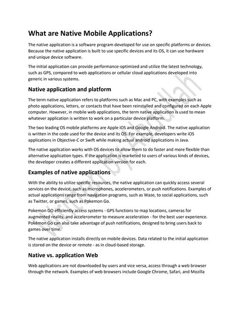 Solution What Are Native Mobile Applications Studypool