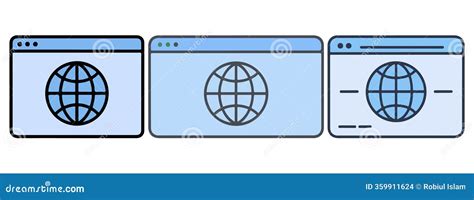 Vector Illustration Of A Web Browser Window With A Simple Clean Design Stock Illustration