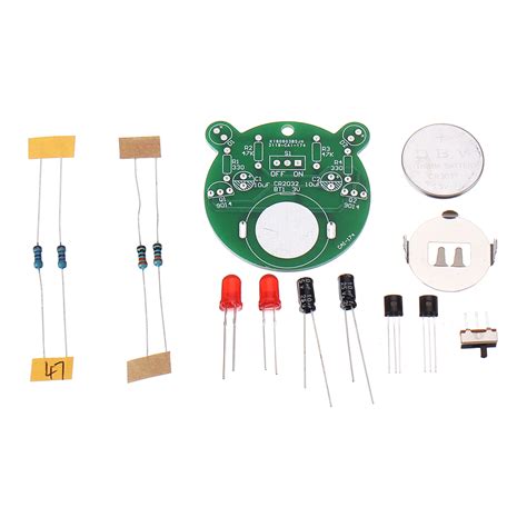 Diy Electronic Kit Set Cartoon Bear Led Flash Light Production Kit Simple Flash Parts Diy Skill