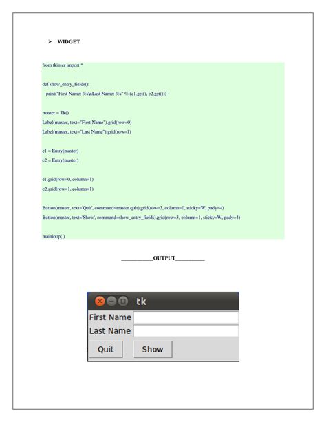 7 Widget And Gui Application Widget From Tkinter Import Def Show