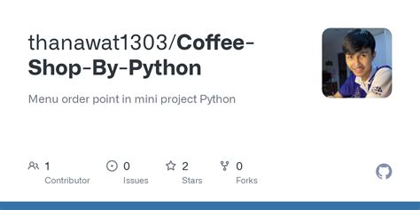 Github Thanawat Coffee Shop By Python Menu Order Point In Mini