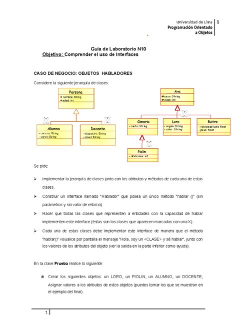 Poo Ejercicios Propuestos Interfaces Clase Semana 5b Programación Orientado A Objetos 1 Guía