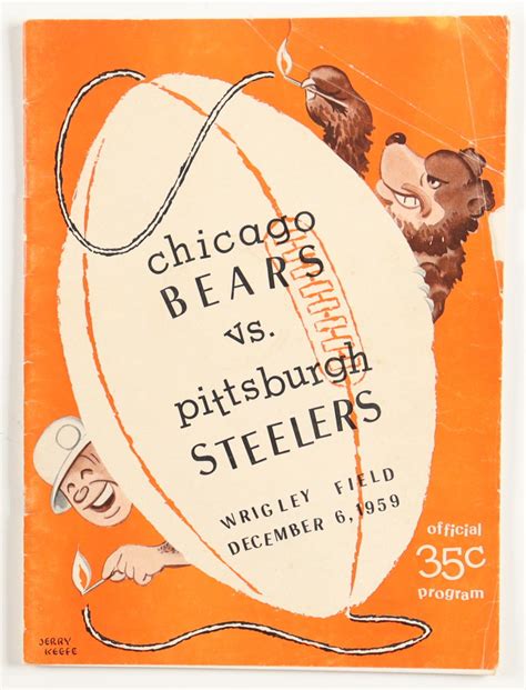 Official 1959 Chicago Bears Vs Pittsburgh Steelers At Wrigley Field