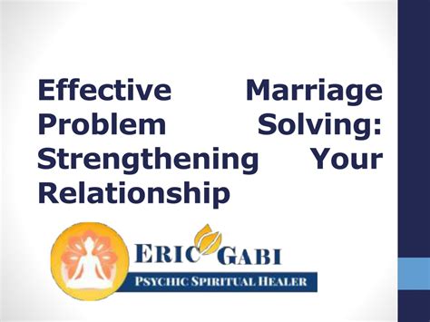 Ppt Effective Marriage Problem Solving Strengthening Your Relationship Powerpoint