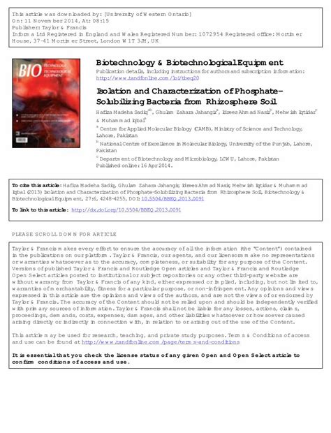 Pdf Isolation And Characterization Of Phosphate Solubilizing Bacteria