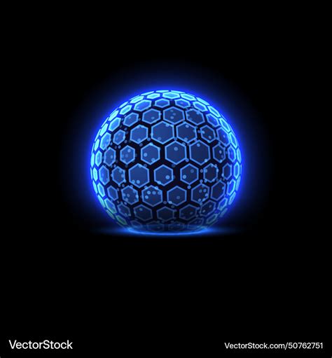 Futuristic Hexagonal Sphere Shield Royalty Free Vector Image