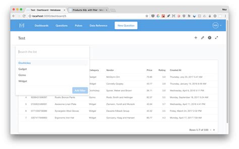 Field Filter Does Not Show Dropdown List · Issue 7369 · Metabasemetabase · Github