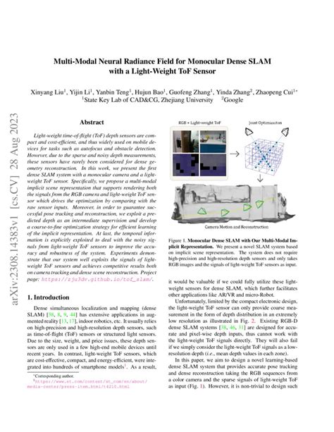 Multi Modal Neural Radiance Field For Monocular Dense Slam With A Light