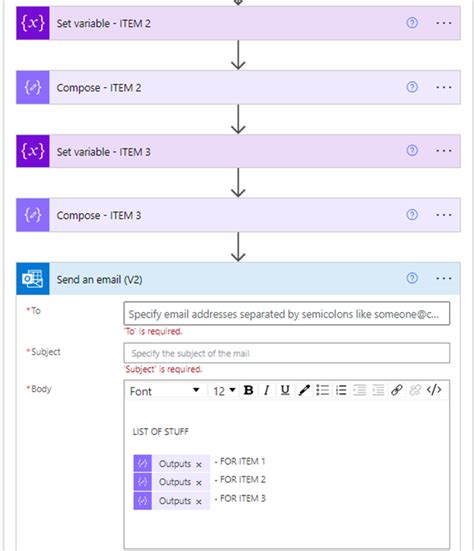 remove blank lines from email when using non seque power platform