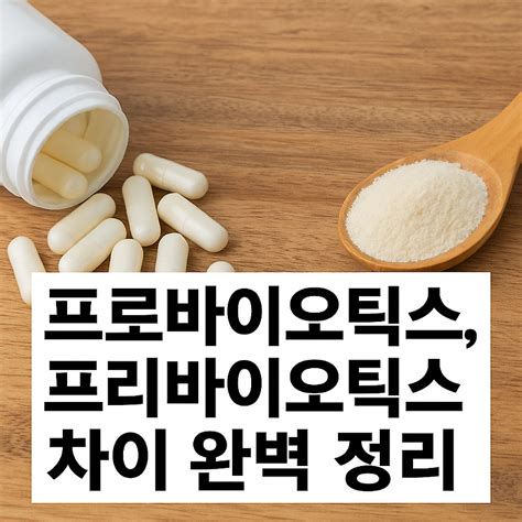 🦠 프로바이오틱스 프리바이오틱스 차이 완벽 정리
