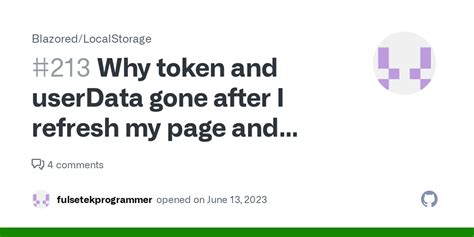 why token and userdata gone after i refresh my page and return to login
