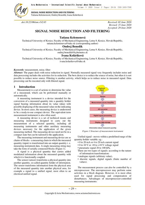 pdf signal noise reduction and filtering