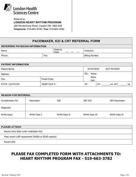 London Health Sciences Centre Pacemakericdcrt Eform 2024 The Oscar