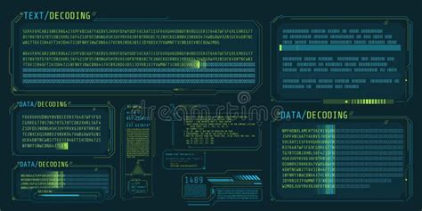 Hud Interface Elements For Decoding Data Screen Stock Vector Illustration Of Infographic