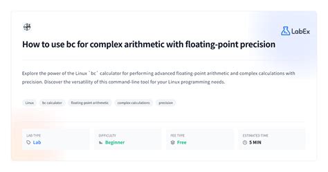 How To Use Bc For Complex Arithmetic With Floating Point Precision Labex