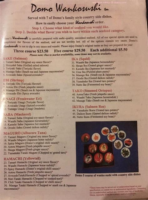 Online Menu Of Domo Japanese Country Food Restaurant Restaurant Denver