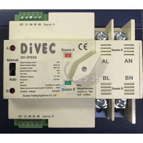 Bộ Chuyển đổi Nguồn Tự động Ats 2p 63a Divec Taiwan Shopee Việt Nam