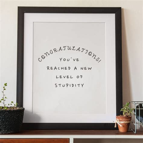Congratulations Youve Reached A New Level Of Stupidity Printable