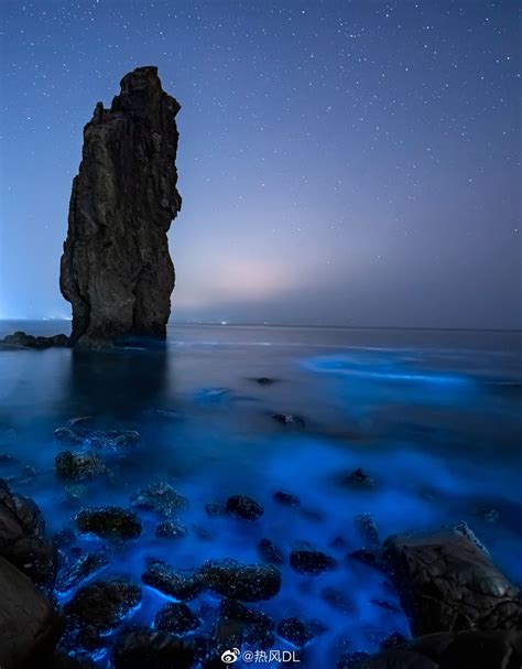 大连昨夜排石荧光海
