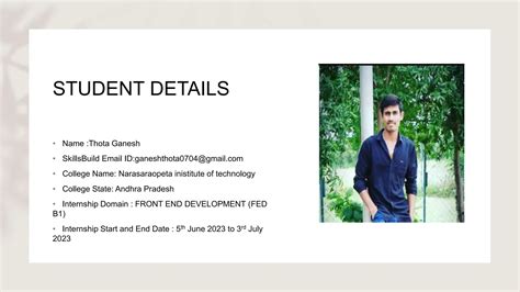 front end development virtual internship ppt
