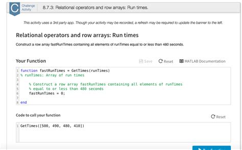 solved challenge 8 7 2 relational operators and row arrays