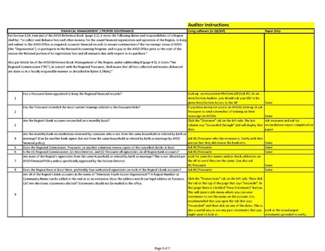 file audit checklist step by step instructions pdf ayso wiki