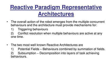PPT Reactive Paradigm Overview Subsumption Architecture PowerPoint Presentation ID