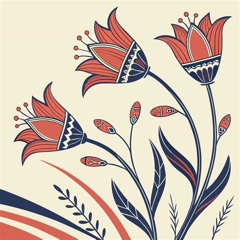 Stylized Native American Wildflower Floral Soft Design 66661118 Vector