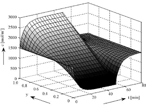 Development Of Li Ions Concentration Profile In The Electrolyte